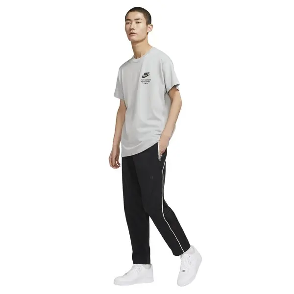 Nike Printing Alphabet Logo Round Neck Cotton Short Sleeve Gray