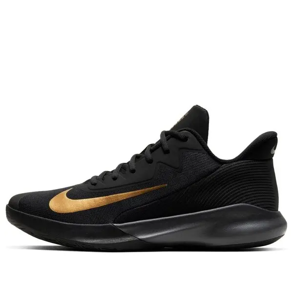 Nike Precision 4 Metallic Gold Basketball Sneakers - Black