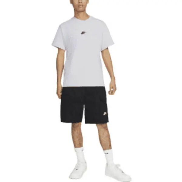 Nike Solid Color Embroidered Small Label Round Neck Casual Loose Short Sleeve Light Bone T-shirt - Multi-color