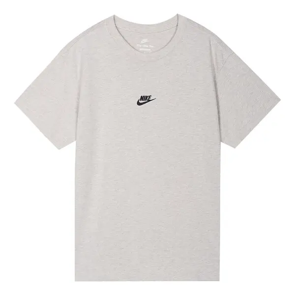 Nike Solid Color Embroidered Small Label Round Neck Casual Loose Short Sleeve Light Bone T-shirt - Multi-color