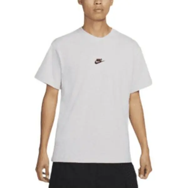 Nike Solid Color Embroidered Small Label Round Neck Casual Loose Short Sleeve Light Bone T-shirt - Multi-color