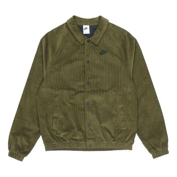 Nike Stack Logo Casual Corduroy Jacket - Green