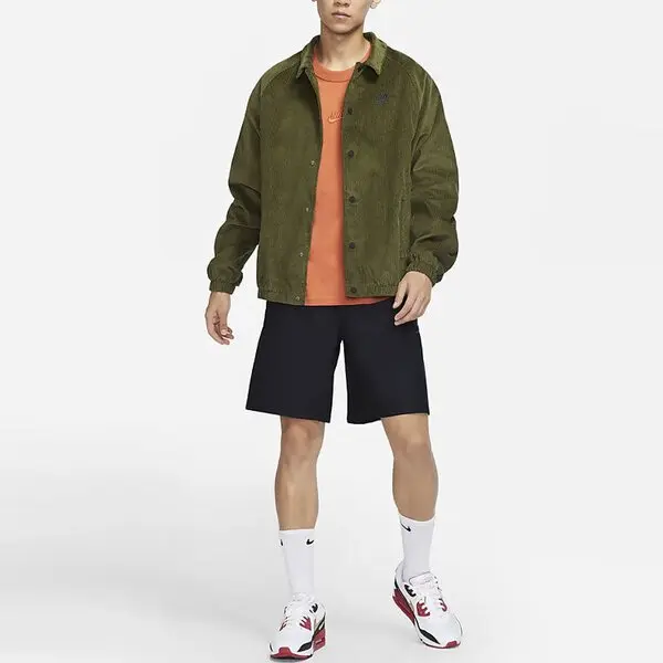 Nike Stack Logo Casual Corduroy Jacket - Green