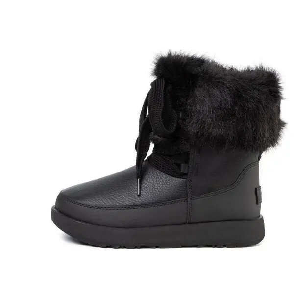 UGG Gracie Waterproof Leather Lace-up Boots - Black