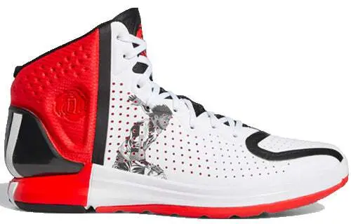 Adidas D Rose 4 Geek Up High Top Sneakers - Black/white/red