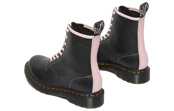Dr. Martens 1460 Contrast Leather Lace Up Boots - Black/pink