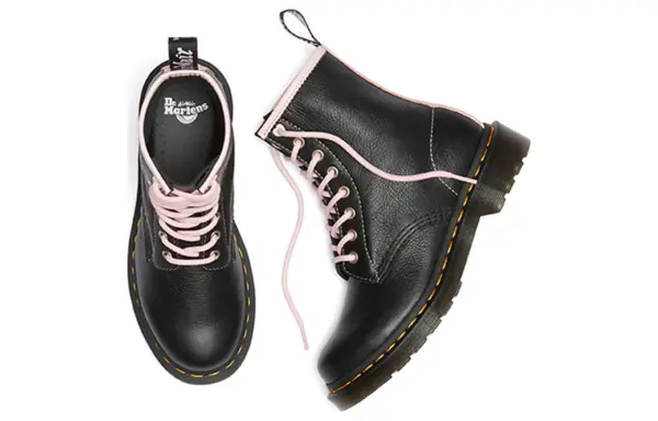 Dr. Martens 1460 Contrast Leather Lace Up Boots - Black/pink