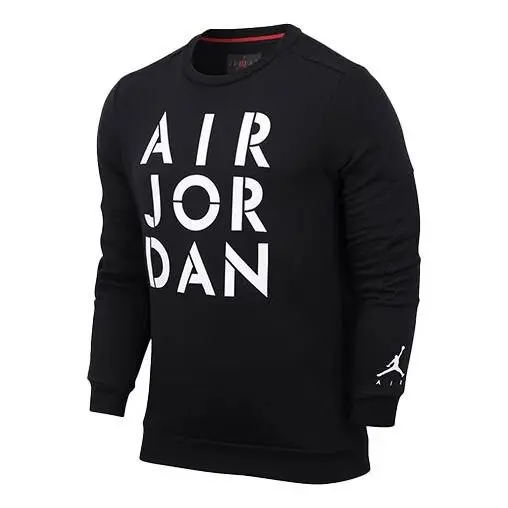 JORDAN Alphabet Print Crewneck - Black