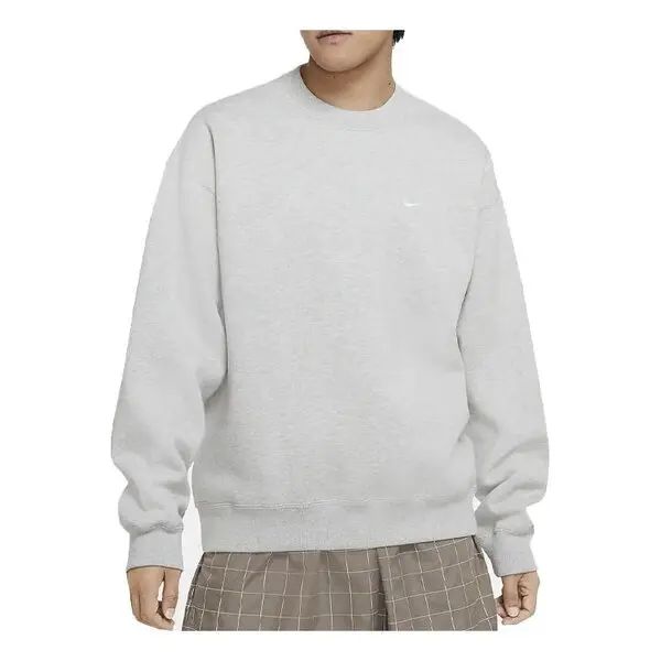 Nike Embroidered Logo Crewneck Long Sleeve - Grey