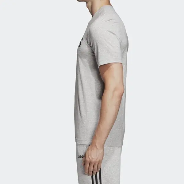 Adidas Lin Tee Sports Stylish Alphabet Medium Hemp Grey T-shirt - Gray
