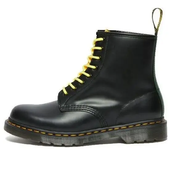 Dr. Martens 1460 Contrast Smooth Leather Lace Up Boots - Black