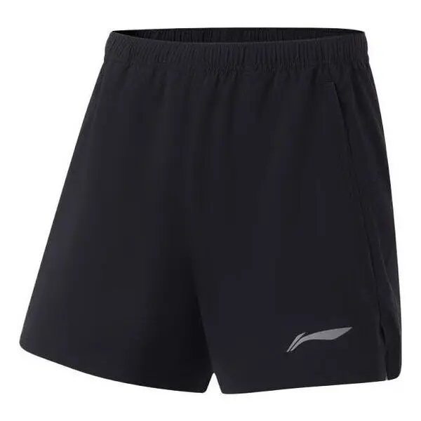 LI-NING Logo Running Shorts - Black/grey