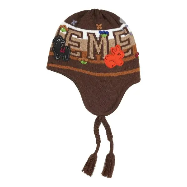 Supreme Fw25 Felt Appliqué Earflap Beanie - Brown