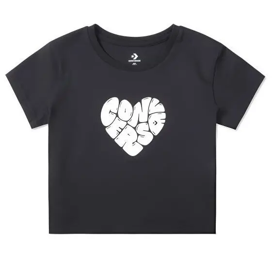 CONVERSE Heart Graphic T-shirt - Black
