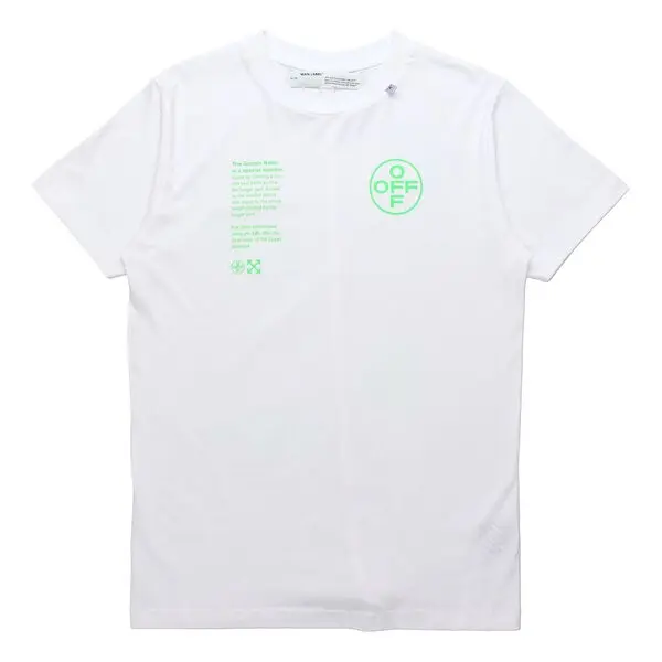 Off-White Fluorescence Alphabet Printing Short Sleeve - White