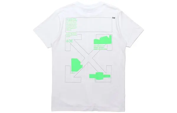 Off-White Fluorescence Alphabet Printing Short Sleeve - White