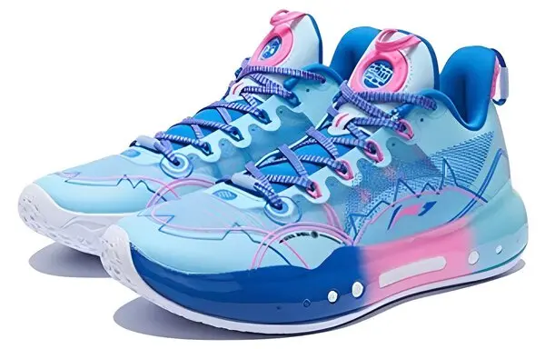 LI-NING Yushuai 14 Low 'lightning' Sneakers - Blue/pink