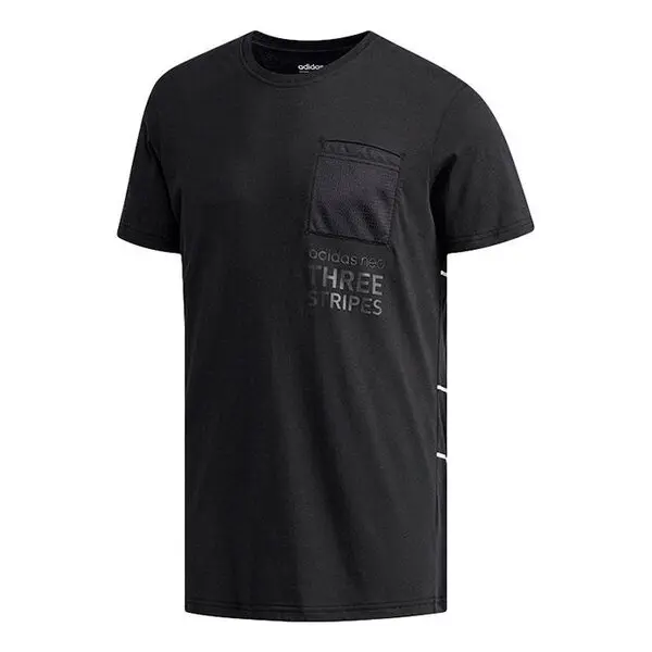 Adidas Neo Cs Pocket Tee Casual Breathable Round Neck Short Sleeve - Black