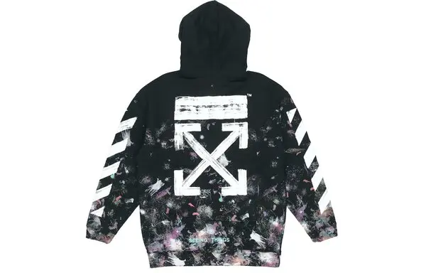 Off-White Diagonal Stripe Paint Splatter Hoodie