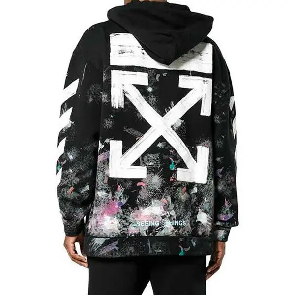 Off-White Diagonal Stripe Paint Splatter Hoodie