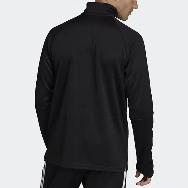 Adidas Quarter Zip Athletic Sweater With Three Stripes Detail