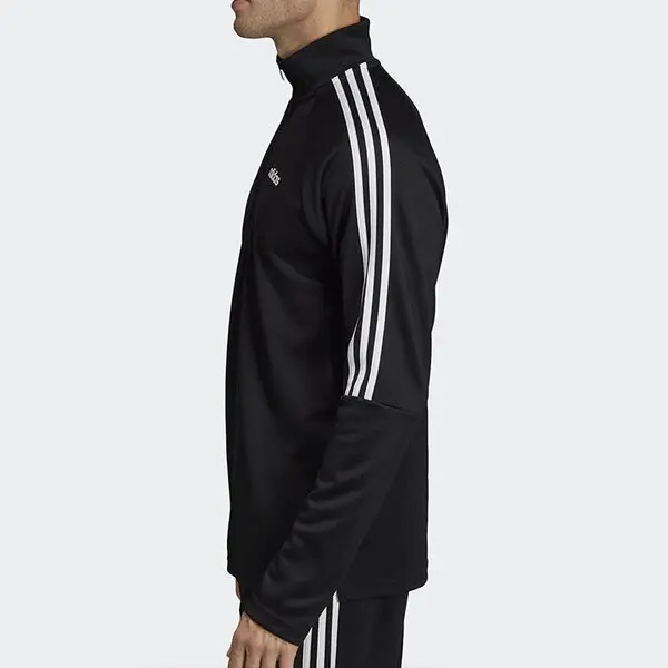 Adidas Quarter Zip Athletic Sweater With Three Stripes Detail