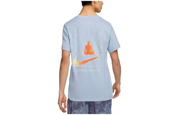 Nike Yoga T-shirt With Graphic Print - Blue