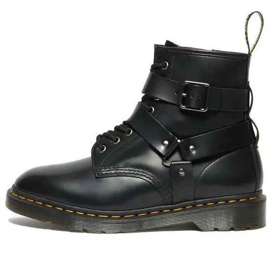 Dr. Martens Cristofor Leather Harness Lace Up Boots - Black