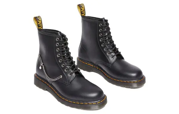 Dr. Martens 1460 Swarovski Leather Lace Up Boots - Black