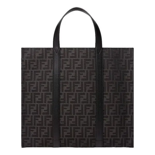Fendi Ff Jacquard Shopper Bag - Black