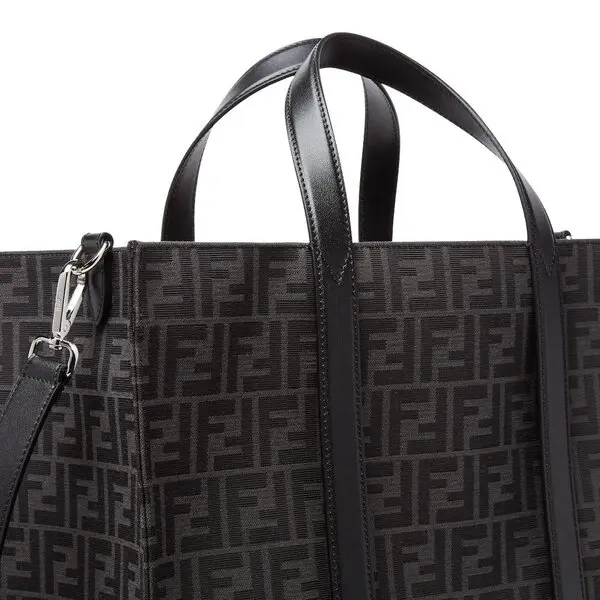 Fendi Ff Jacquard Shopper Bag - Black