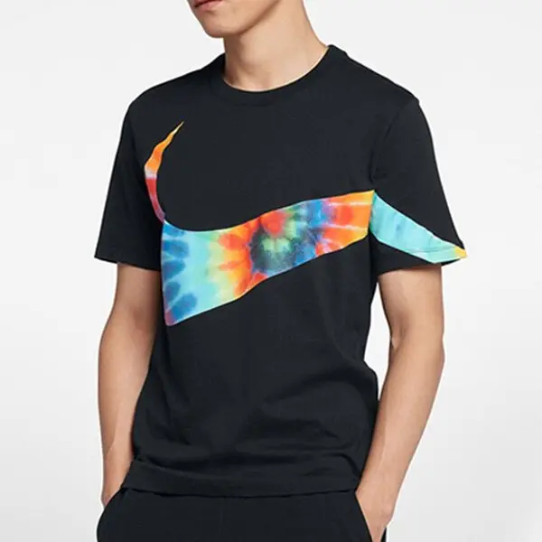 Nike Big Swoosh Tee Background Hook Short Sleeve Male - Black