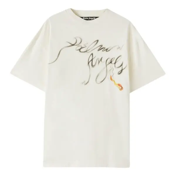 Palm Angels Foggy Logo-print T-shirt 'white Black - White/black