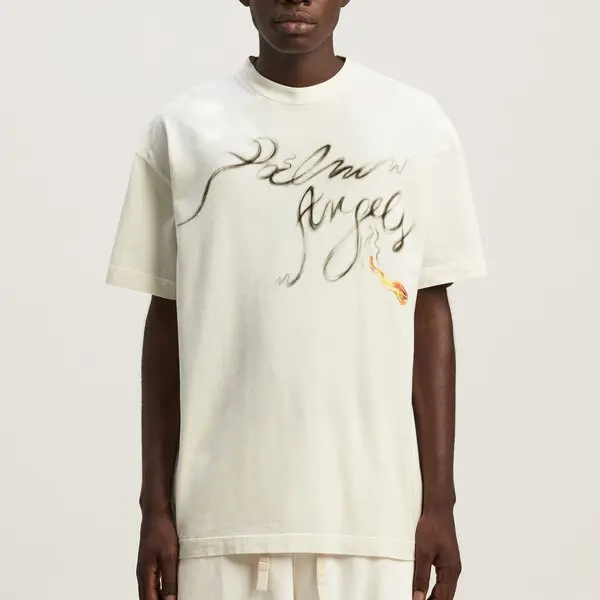 Palm Angels Foggy Logo-print T-shirt 'white Black - White/black