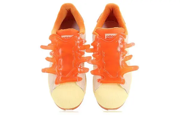 Adidas Melting Sadness X Superstar 'hotdog' Low Top Sneakers - White/orange