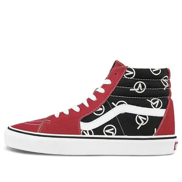VANS Sk8-hi 'circle V' High Top Sneakers - Black/red