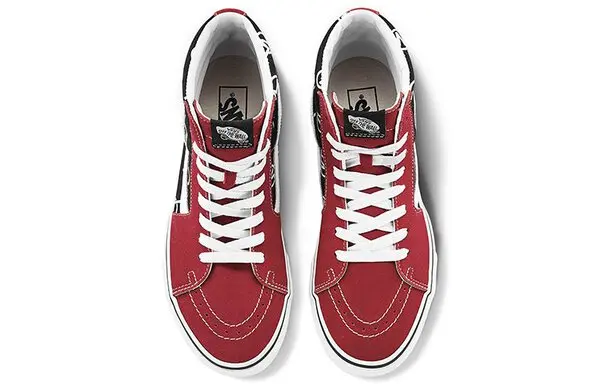 VANS Sk8-hi 'circle V' High Top Sneakers - Black/red