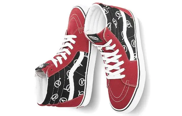 VANS Sk8-hi 'circle V' High Top Sneakers - Black/red