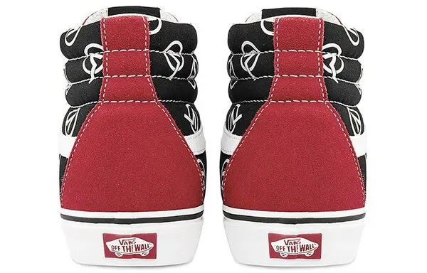 VANS Sk8-hi 'circle V' High Top Sneakers - Black/red