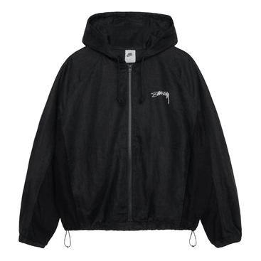 Nike X Stussy Linen Hooded Jacket - Black/white