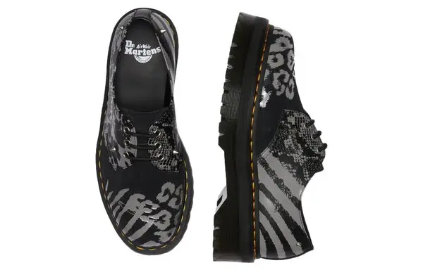 Dr. Martens 1461 Animal Clash Leather & Suede Platform Shoes