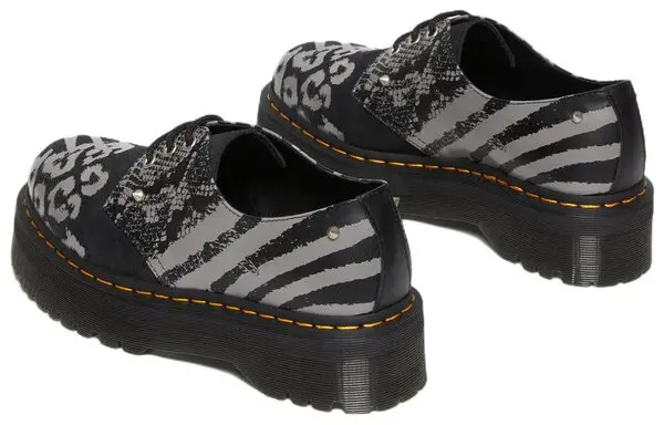 Dr. Martens 1461 Animal Clash Leather & Suede Platform Shoes