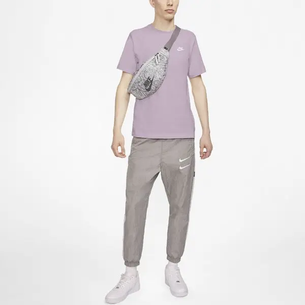 Nike Club Embroidered Small Round Neck Short Sleeve Purple - Lavender