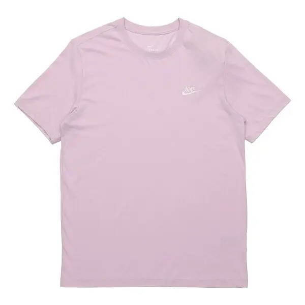 Nike Club Embroidered Small Round Neck Short Sleeve Purple - Lavender
