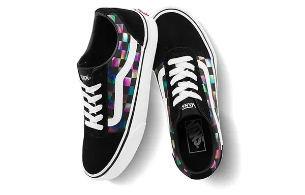 VANS Ward Sneakers With Checked Detail - Black/multi-color