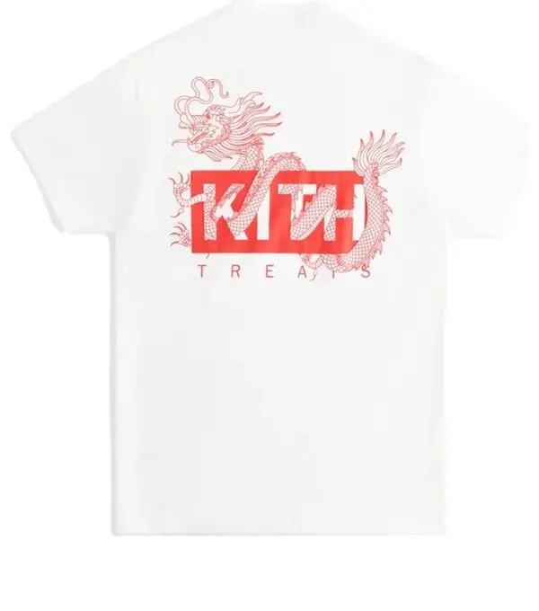 Kith Treats Year Of The Dragon Pocket T-shirt 'white - White/red