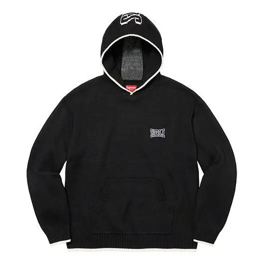 Supreme 2-tone Hooded Sweater - Black/white