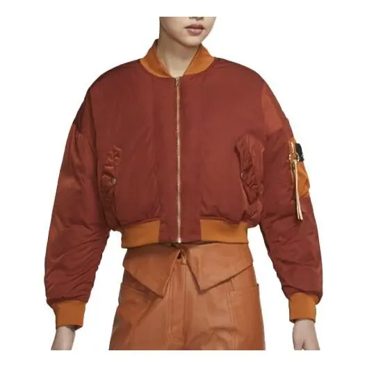 JORDAN Flight Bomber Jacket - Orange/brown