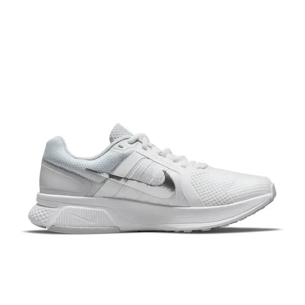 Nike Run Swift 2 Metallic Silver Athletic Sneakers - White