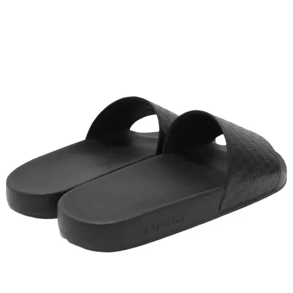 Gucci Microguccissima Slides - Black